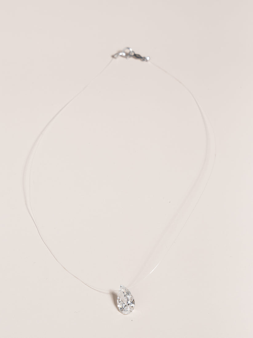PEAR SHAPED FLOATING DIAMOND NECKLACE – The Invisibles